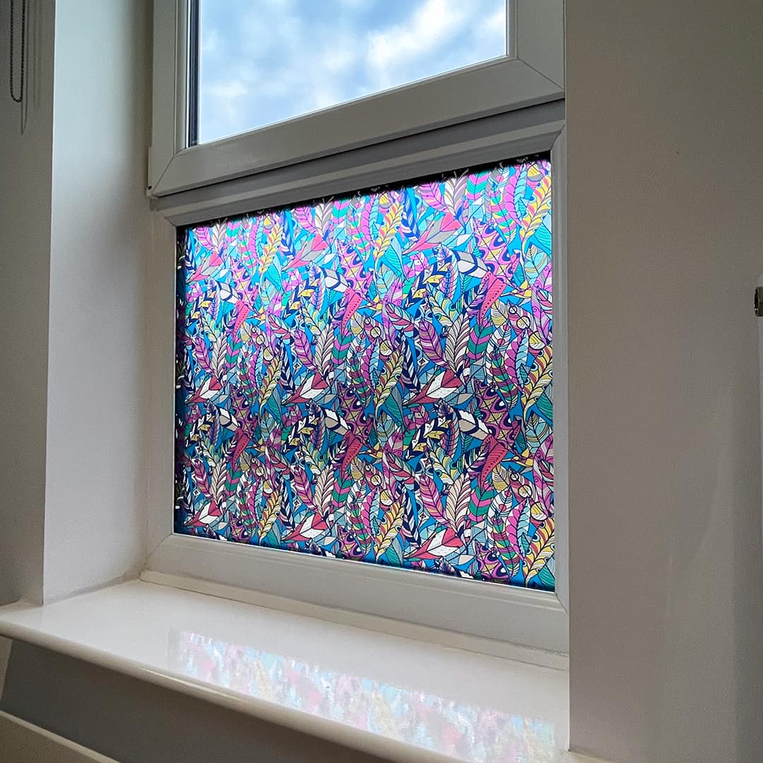 Stained Glass Feathers Window Film | Surface Designs
