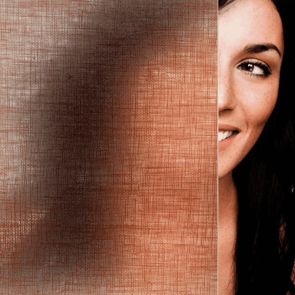 SAMPLE: Burnt Orange Organic Cotton Window Film - Surface Designs