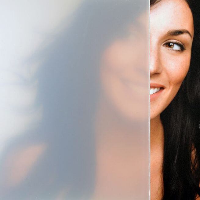 SAMPLE: Transparent White Matte Frosted Window Film - Surface Designs